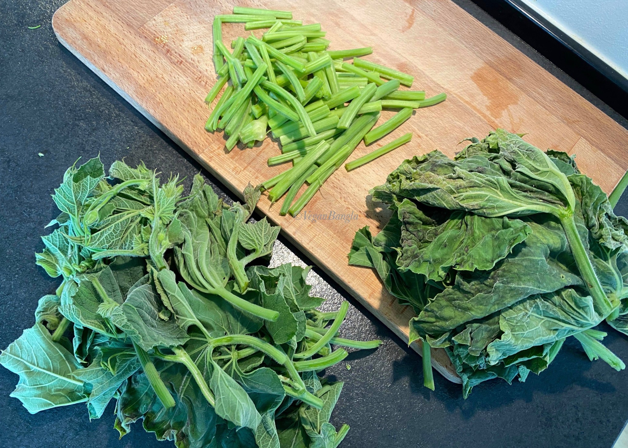 Bottle Gourd Leaf Stir Fry – Lau Shak (লাউ শাক) – Vegan Bangla