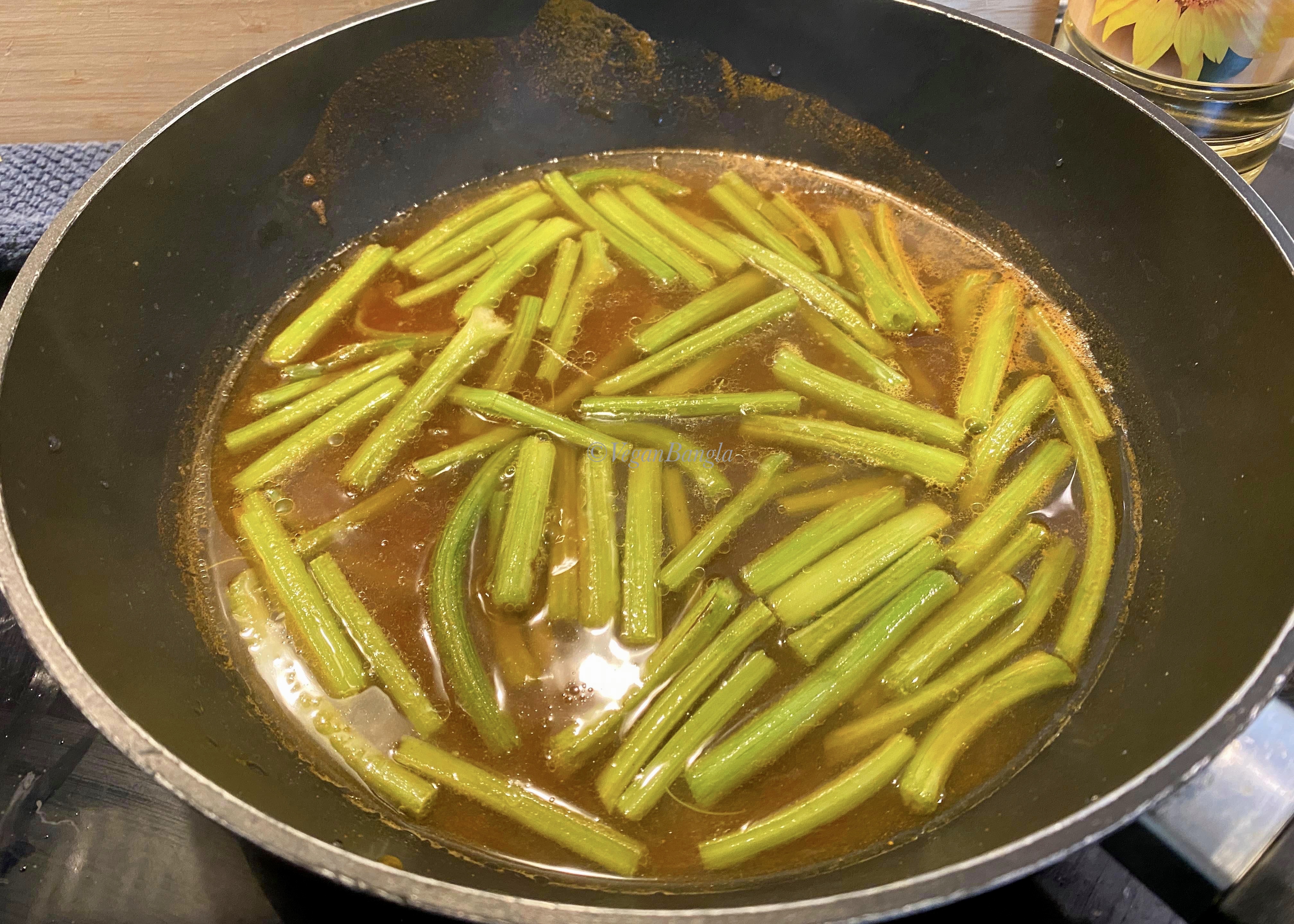 Bottle Gourd Leaf Stir Fry – Lau Shak (লাউ শাক) – Vegan Bangla